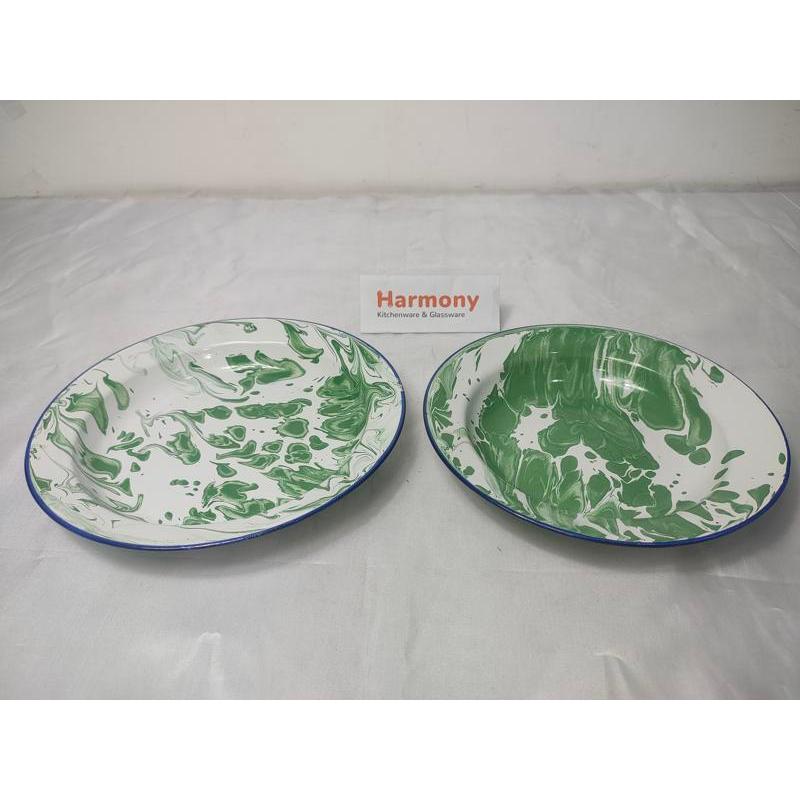Jual Piring Seng Enamel Blirik 20cm 22cm Piring Makan Lurik Loreng ...