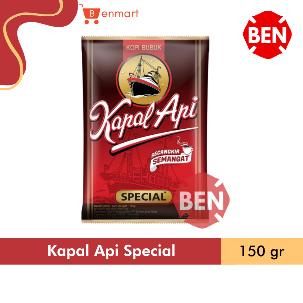 Jual Kapal Api Spesial 150g / Kopi Hitam Pahit Tanpa Gula 150gr 150 gr ...