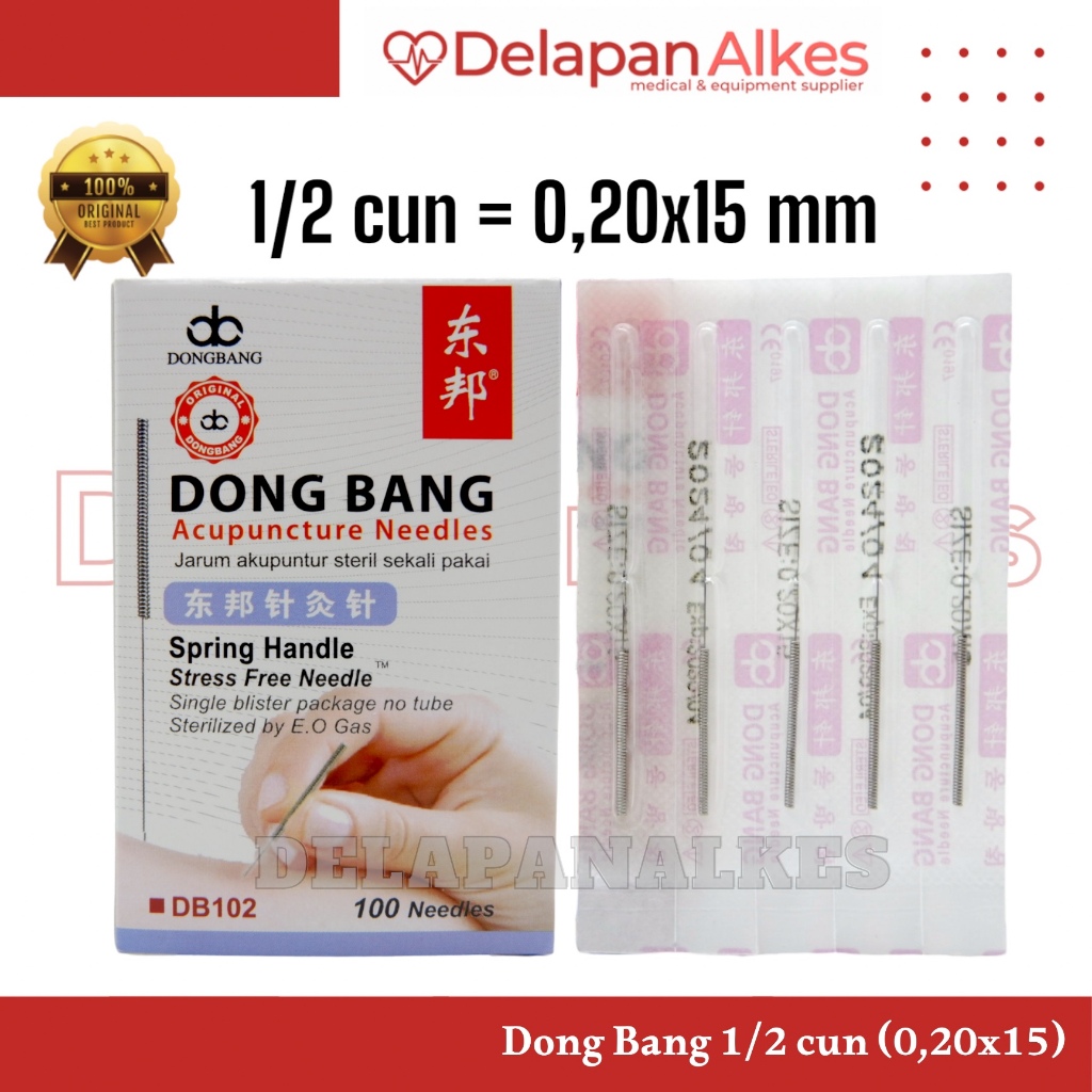 Jual Dong Bang Jarum Akupuntur 1/2 cun / 0,5 cun / 0,20x15 mm isi 100 ...