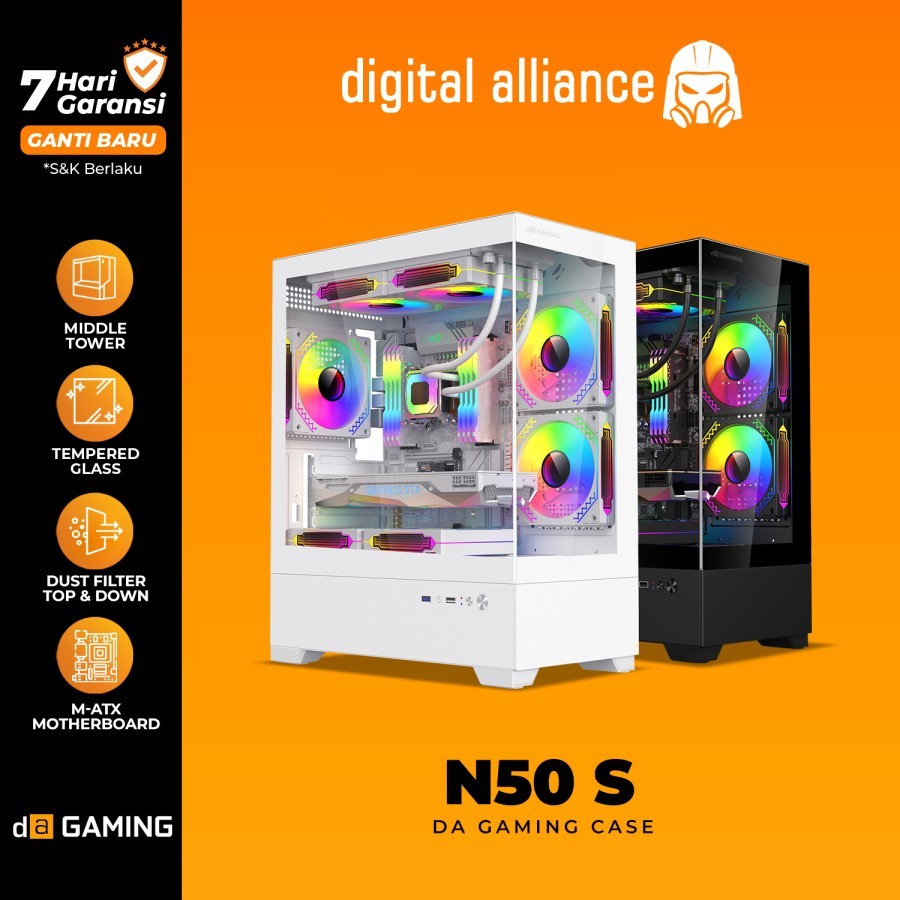 Jual CASING PC DIGITAL ALLIANCE N50S M-ATX ITX CASE KOMPUTER GAMING ...