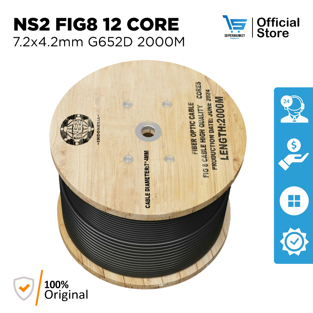 Jual Kabel Fig8 12 Core Jelly tube Merk NS2 0.3db/KM - Tebal Seling ...