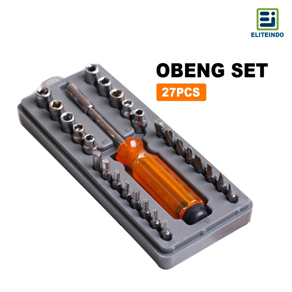 Jual Alat Perkakas Obeng/ Obeng Komplit / Obeng Set Kunci Shock Socket ...