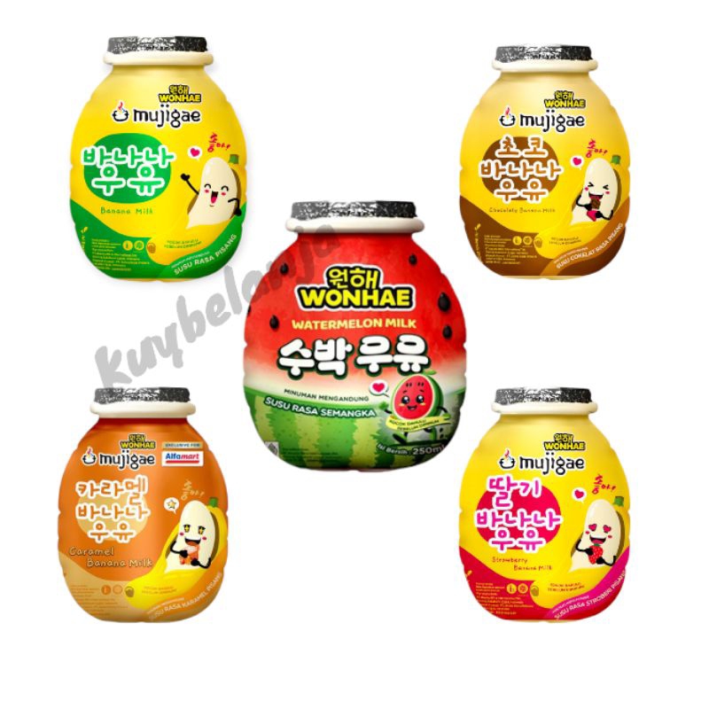 Jual Mujigae Minuman Susu Cair Rasa Semangka / Strawberry Banana milk ...