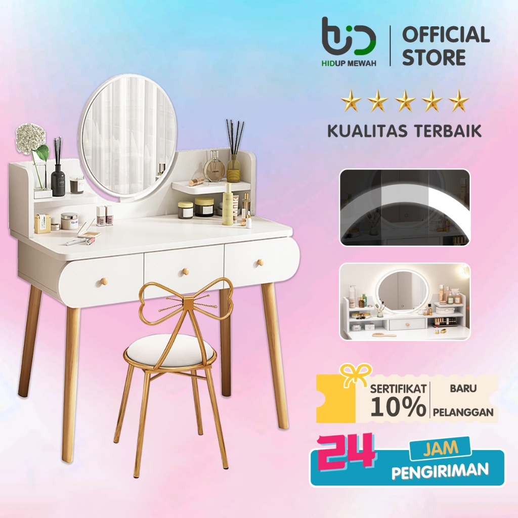 Jual Hidup Mewah Meja Rias Lampu LED/Meja Rias Aesthetic/Meja Rias ...