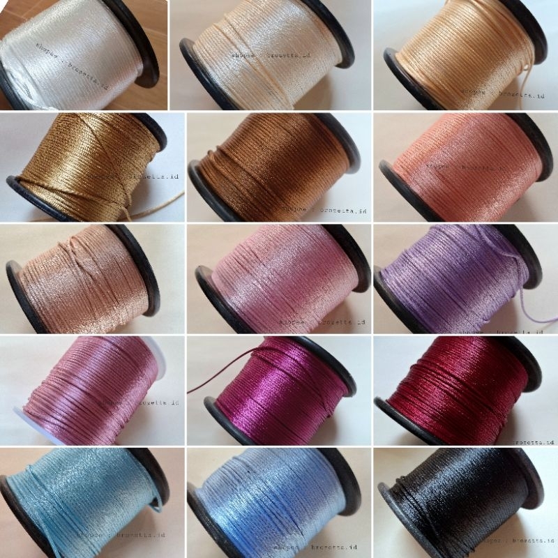Jual 5 meter tali satin 1 mm untuk merangkai phonestrap gelang brozetta ...