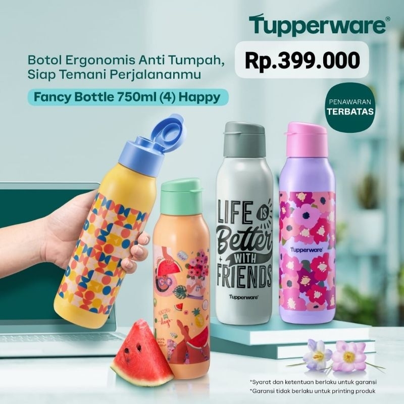 Jual Fancy Bottle 750ml Flip Tupperware | Shopee Indonesia