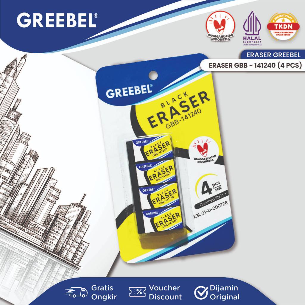 Jual GREEBEL Eraser Stip Hapusan GBB-141240 / Penghapus Pensil | Shopee ...