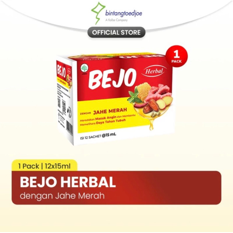 Jual Bejo Herbal Jahe Merah Sachet 1 Pack (12 Sachet) | Shopee Indonesia