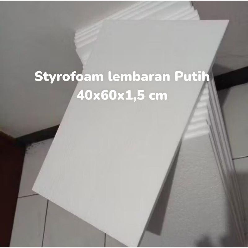 Jual 5 Lembar|Styrofoam sheet PUTIH 40x60x1,5cm|KURIR INSTAN, REGULER ...