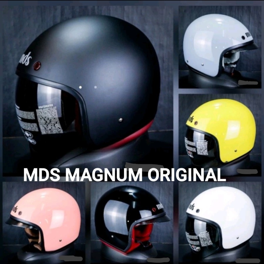Jual NEW MDS MAGNUM Original - SNI - Helm Retro I Half Face | Shopee ...