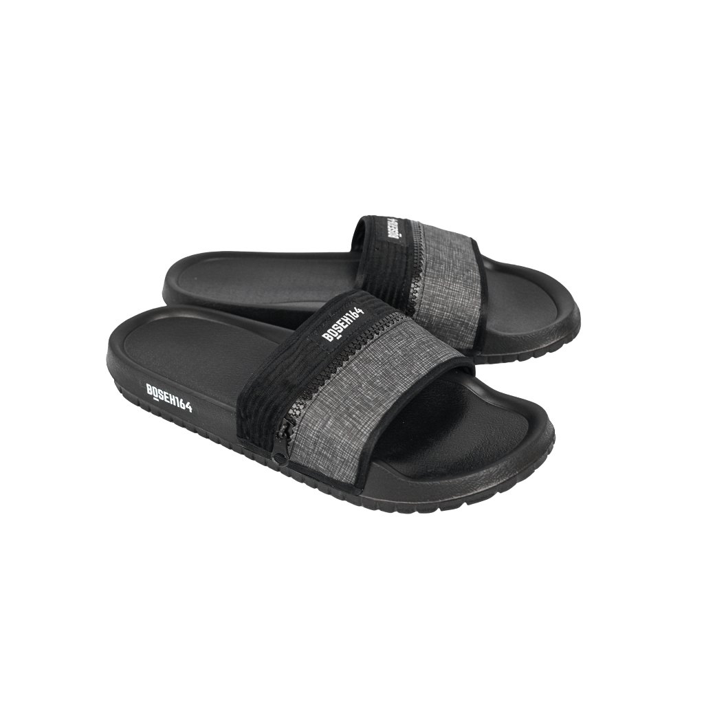 Jual Sandal Slipper B_oseh164 Zip Scatch Black Selop Pria- Sandal ...