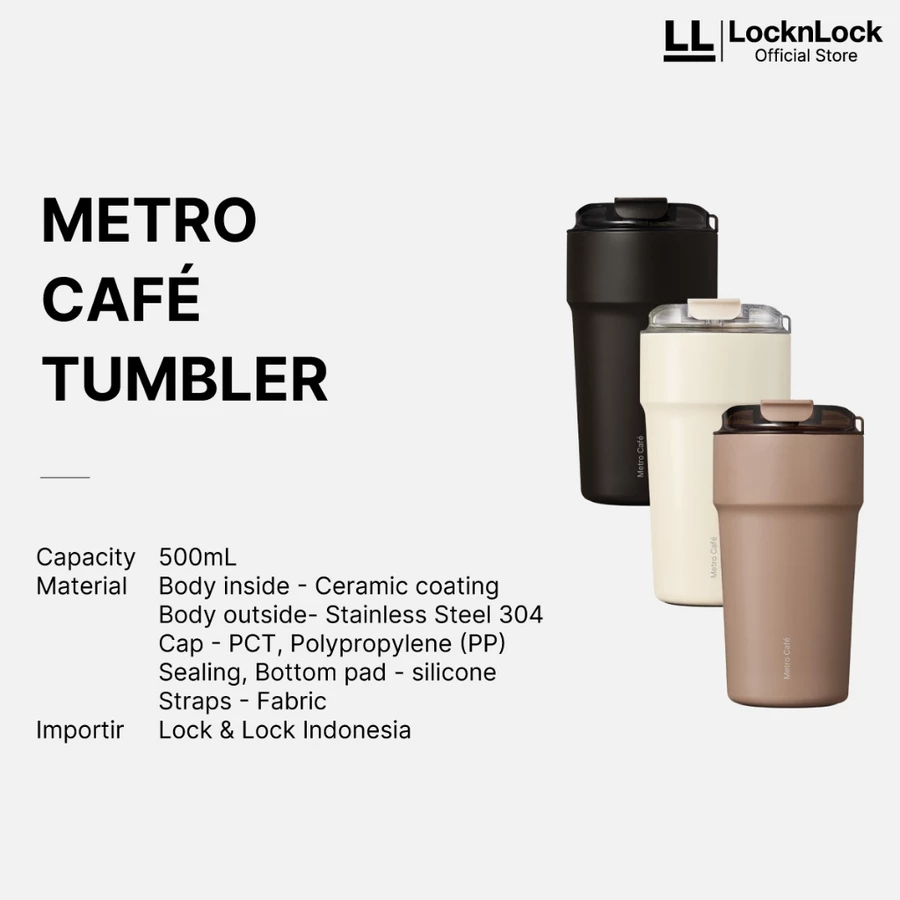 Jual LocknLock Metro Cafe Ceramic Coating Tumbler 500ml - LHC4357 ...