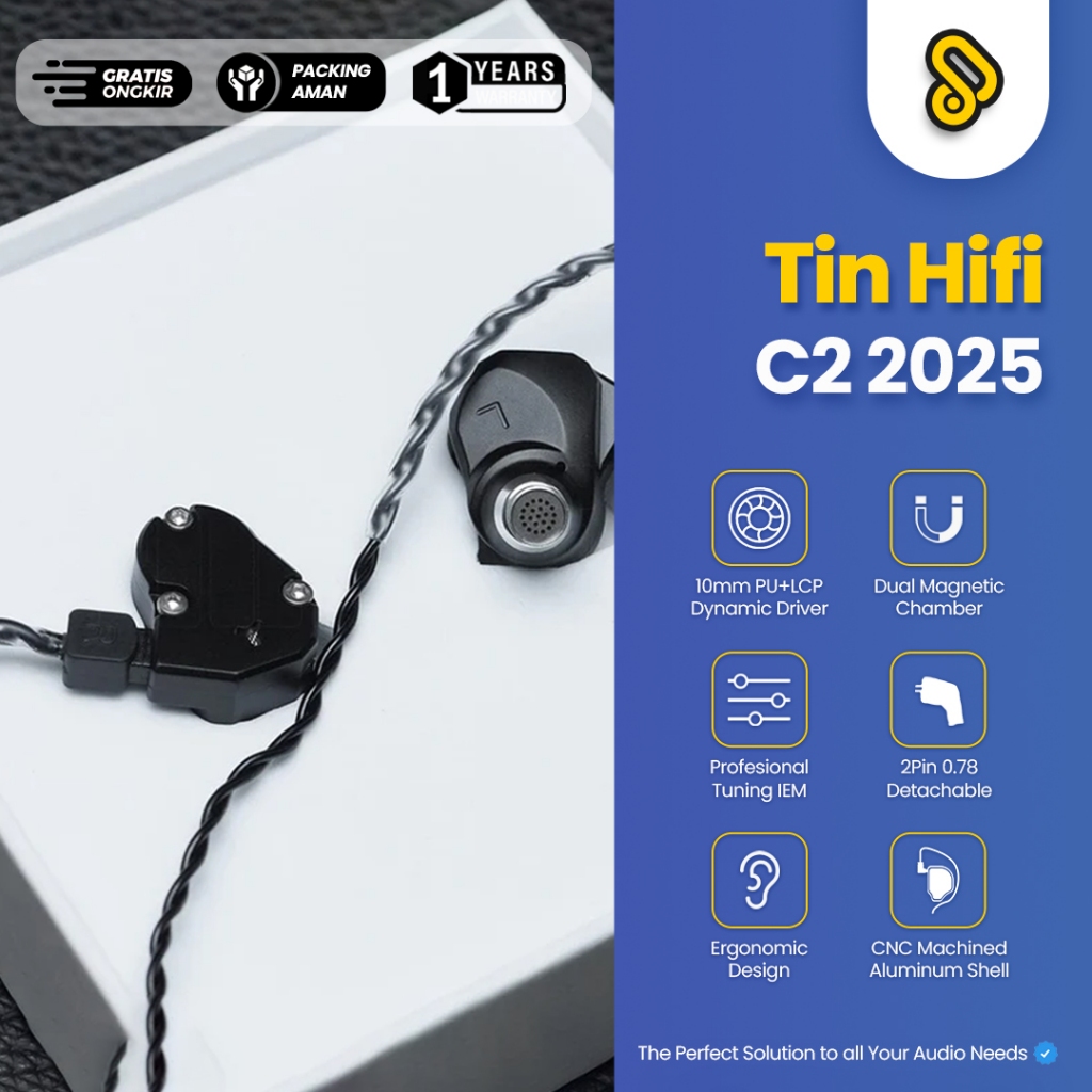 Jual Tin HIFI C2 2025 10mm PU+LCP Dynamic Driver In Ear Monitor ...