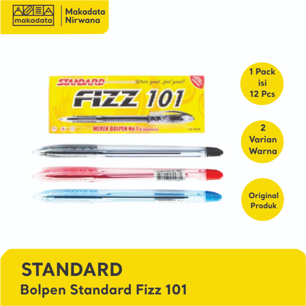 Jual STANDARD PULPEN/BOLLPOINT/PULPEN FIZZ 101 (1 PACK) | Shopee Indonesia
