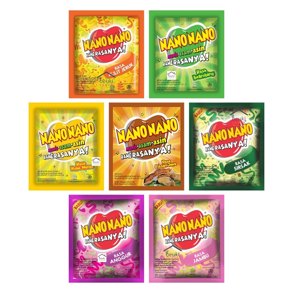 Jual NANO NANO Permen Asam Manis Asin Ramai Rasanya 12,5g x 5 butir ...