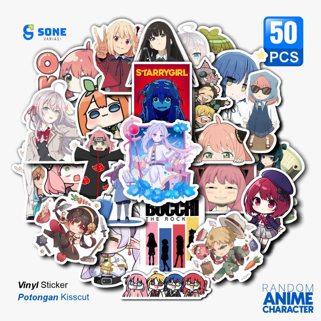 Jual Stiker Random Anime Character Aesthetic Paper Vinyl Anti Air ...