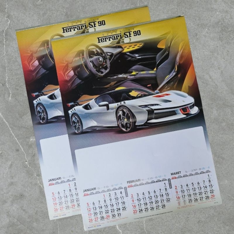 Jual kalender tahun 2025 mobil sport Ao 124 4 lembar x 3 bulanan ukuran ...