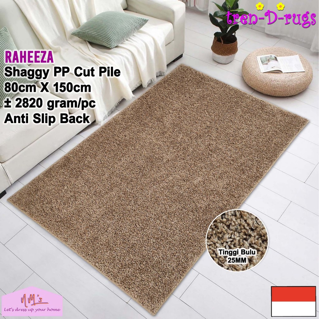 Jual Tren-D-rugs Karpet shaggy polos modern aesthetic 80 cm x 150 cm ...