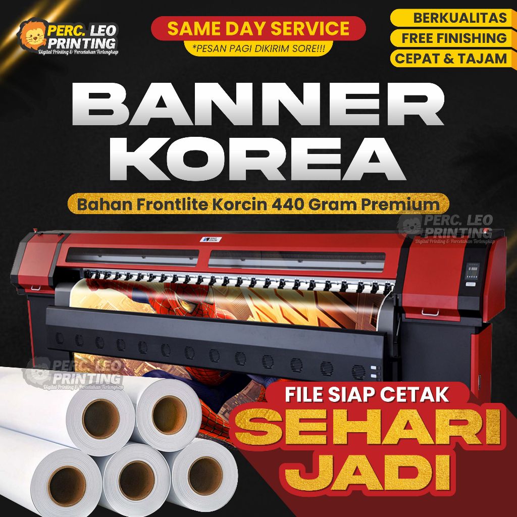 Jual Banner Spanduk Baliho KOREA MATE / DOFF 440Gsm Premium Berkualitas Sehari jadi FREE ...