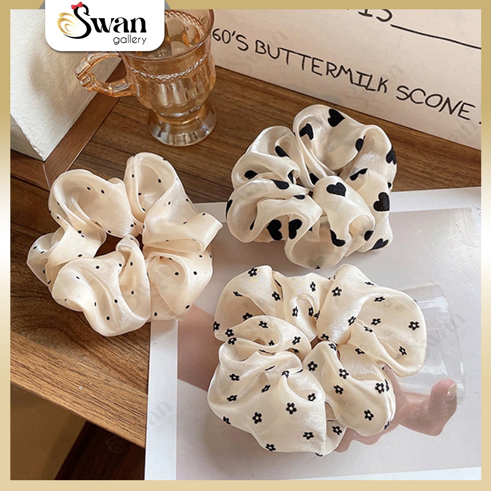 Jual Ikat Rambut Scrunchie Double Kain Kunciran Rambut Wanita Elegan ...