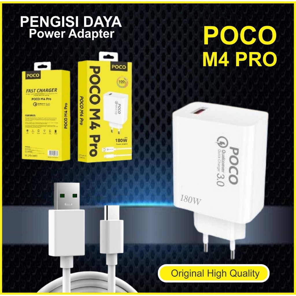 Jual Charger Fast Charging Type C & Micro POCO M4 180W Original ...