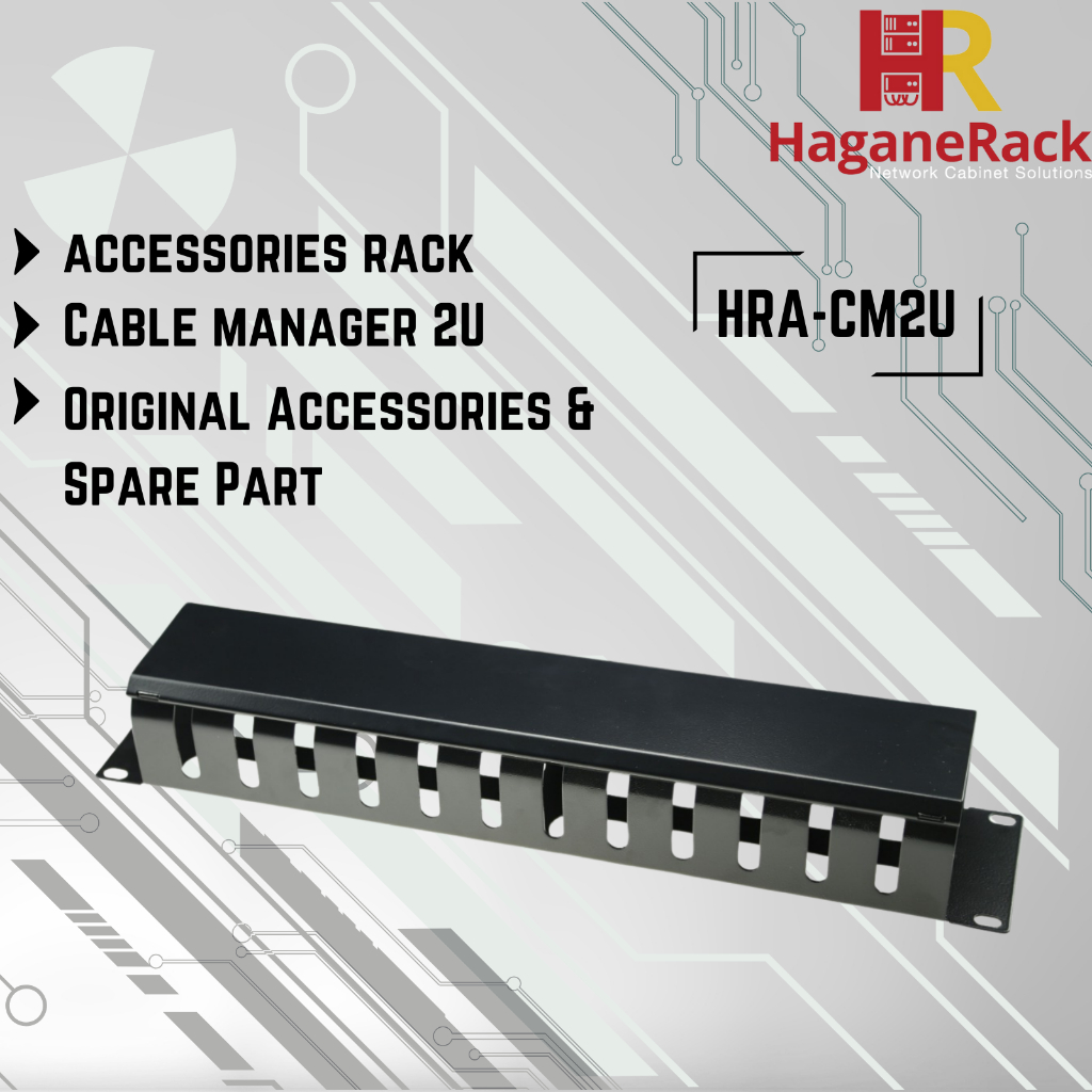 Jual Cable Wire Management 2U - Horizontal Cable Wiring Management Rack ...