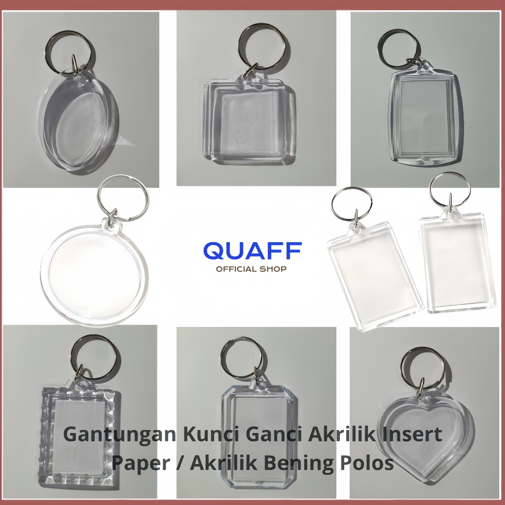 Jual 50PCS Gantungan Kunci Ganci Akrilik Insert Paper / Akrilik Bening ...