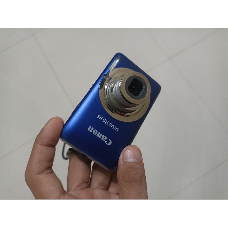Jual digicam kamera pocket canon ixus 115 HS deep blue | Shopee Indonesia