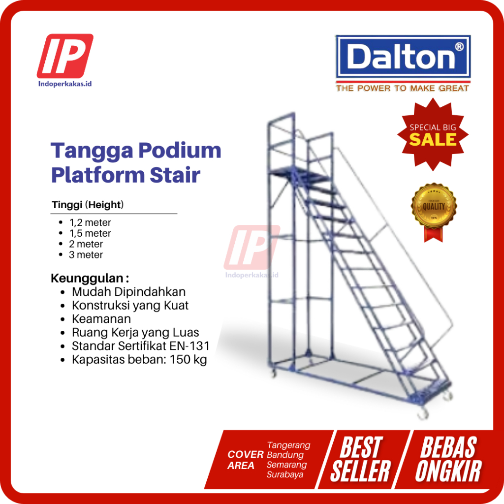 Jual Tangga Dorong Platform Stair Dalton Tinggi 1,2 - 3 Meter | Shopee ...