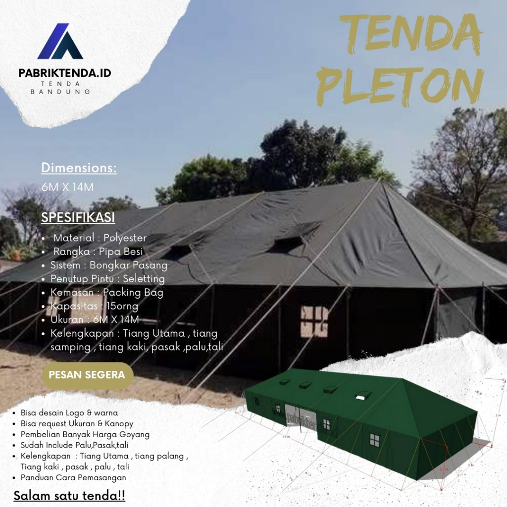 Jual Tenda Pleton Pramuka Regu Komando Barrak | Tenda Tni Militer Posko ...