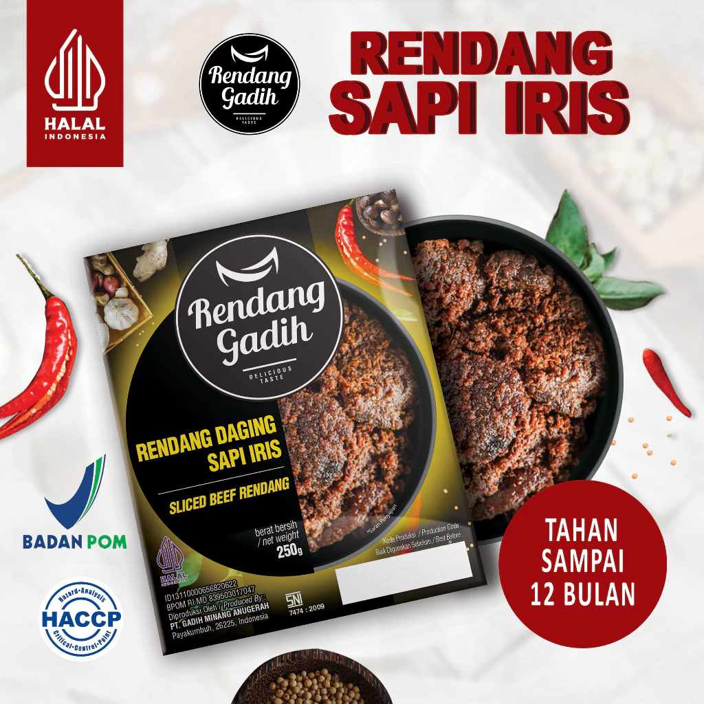 Jual Rendang Gadih - Rendang Daging Sapi Iris 250gr / Rendang Viral 100% Halal | Shopee Indonesia