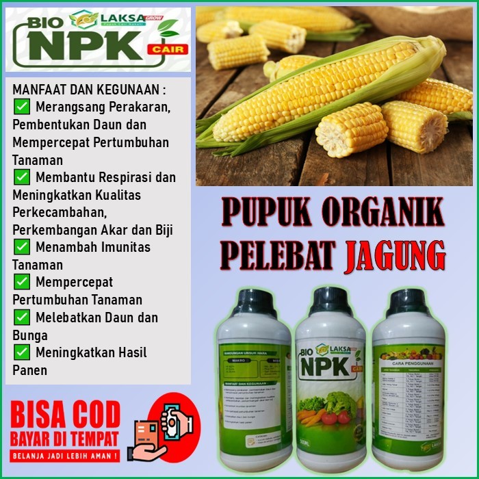 Jual (LANGSUNG KIRIM) pupuk pelebat jagung terbaik - Bio NPK Cair Laksa Grow pupuk perbanyak ...
