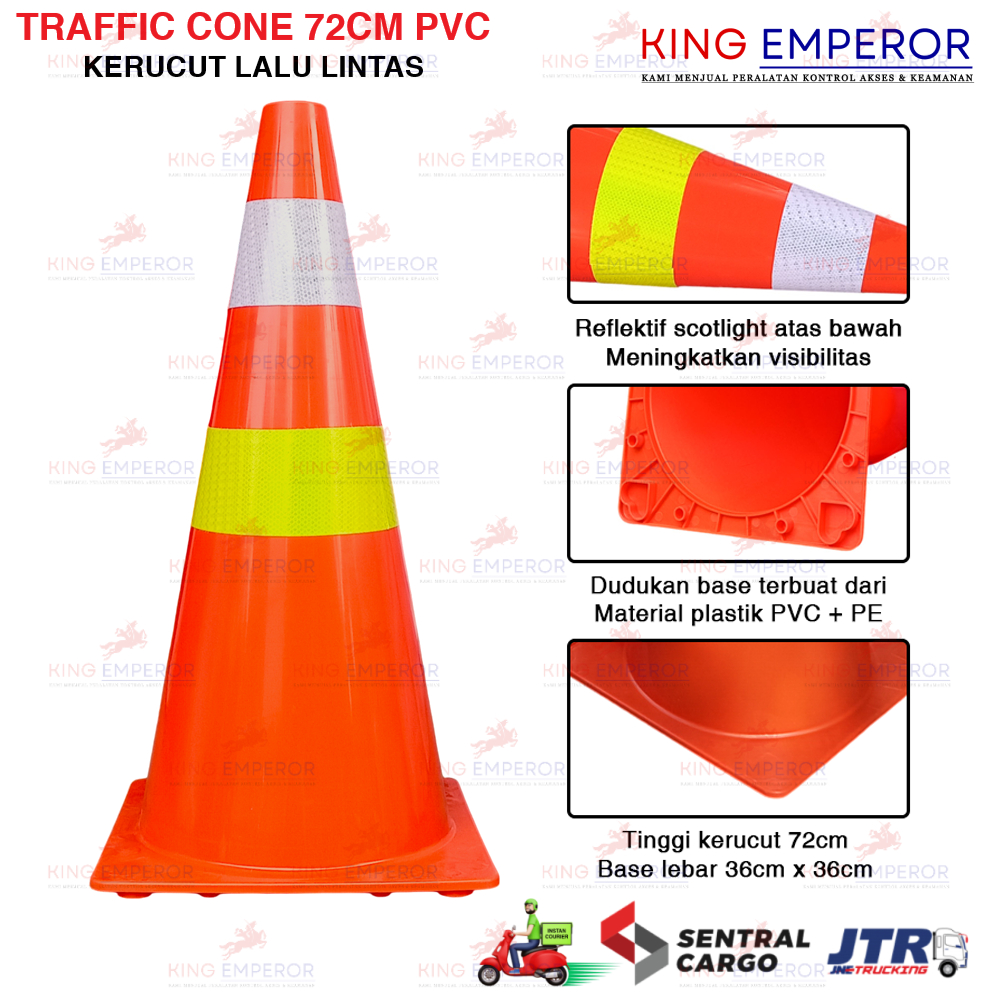Jual Safety Traffic Cone 72CM PVC Plastic / Kerucut Lalu Lintas 72CM Plastik PVC | Shopee Indonesia
