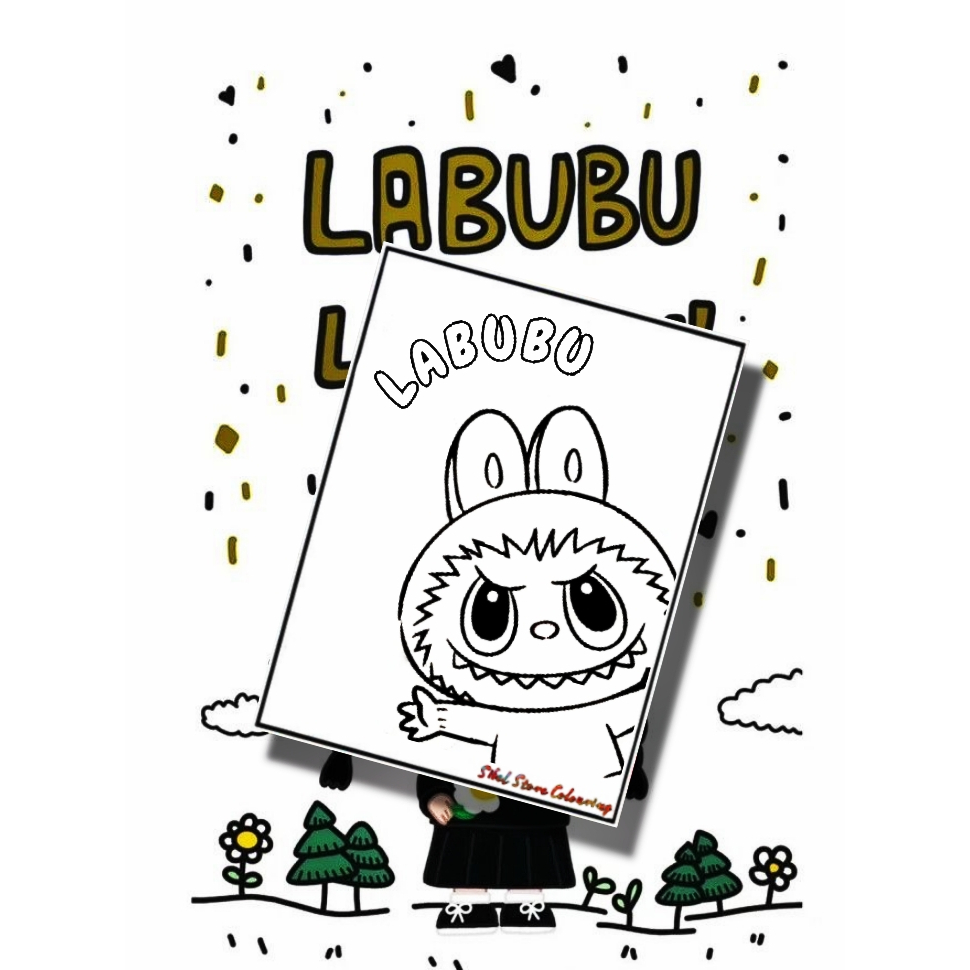 Jual Kertas Mewarnai Anak Tema Labubu V2 / Kertas Gambar (10 Lembar ...