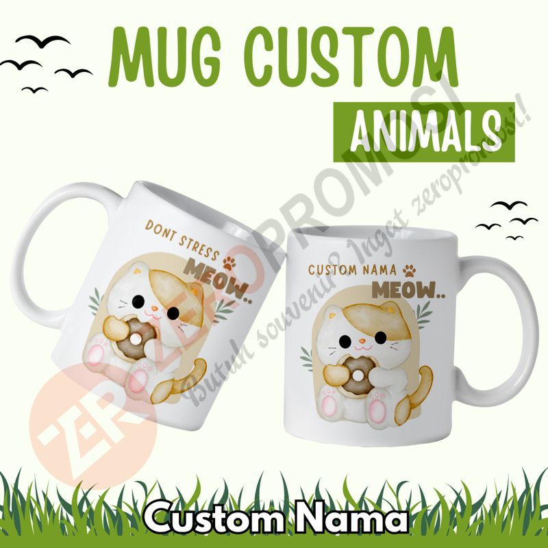 Jual Mug Desain Hewan Lucu Custom Nama | Shopee Indonesia