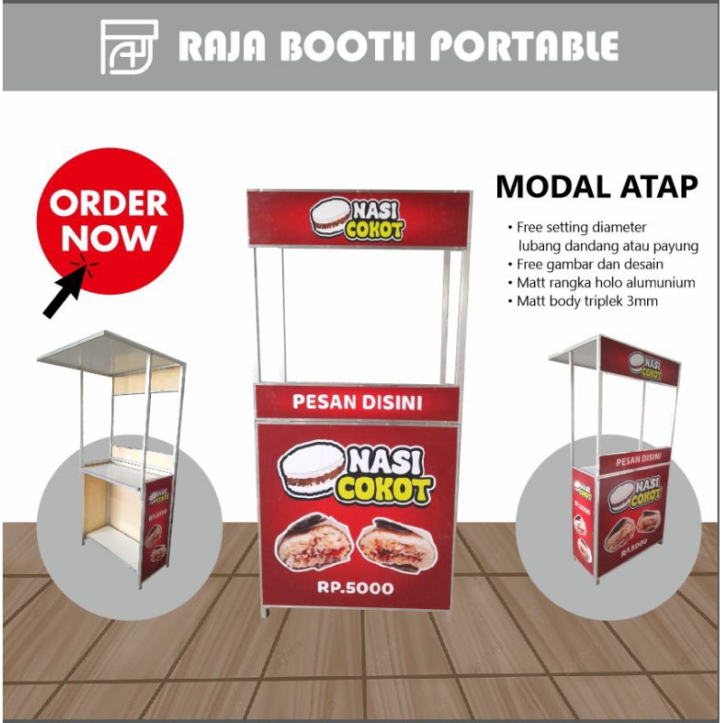 Jual Booth Portable Meja Lipat Jualan Gerobak Model Atap Ukuran 60, 80 ...