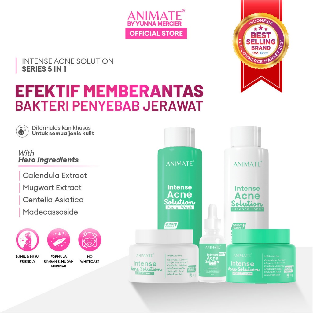 Jual (FLASH SALE) Animate Intense Acne Solution Series 5in1 | Shopee ...