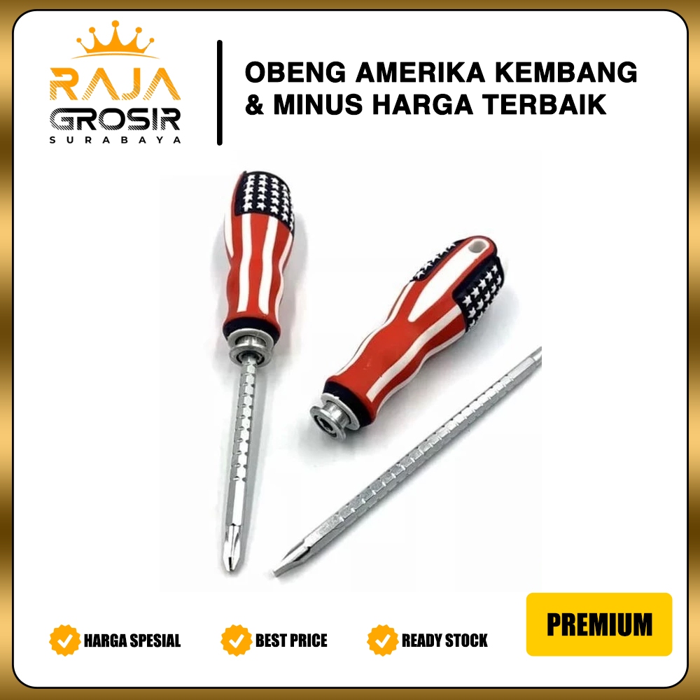 Jual Obeng Kembang Min Plus Minus Besi Solid 2in1 Amerika USA High ...