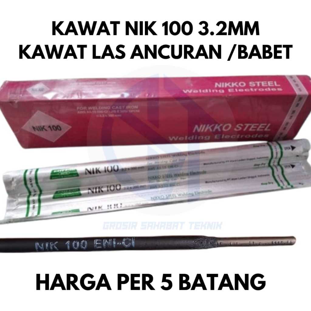 Jual [HARGA PER 5PCS] KAWAT LAS ANCURAN NIK 100 3,2MM NIKKO STEEL KAWAT LAS BABET HIGH QUALITY ...