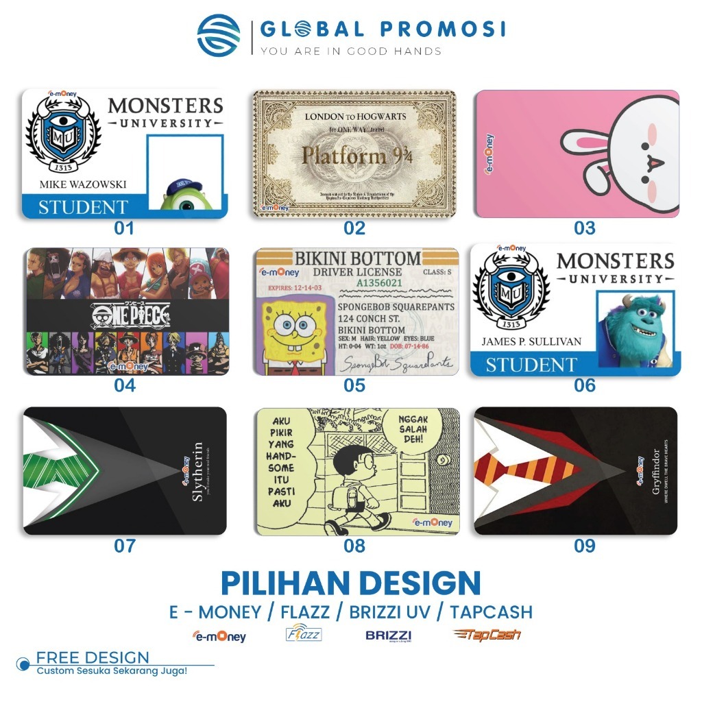 Jual Emoney E Toll Mandiri Custom Cetak Print UV Design Bebas Full ...