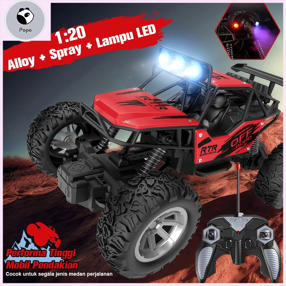 Jual POPO Mobil Remote Control Spray Mobil Mobilan 2WD 1:20 Off Road Climbing Car RC Rock ...