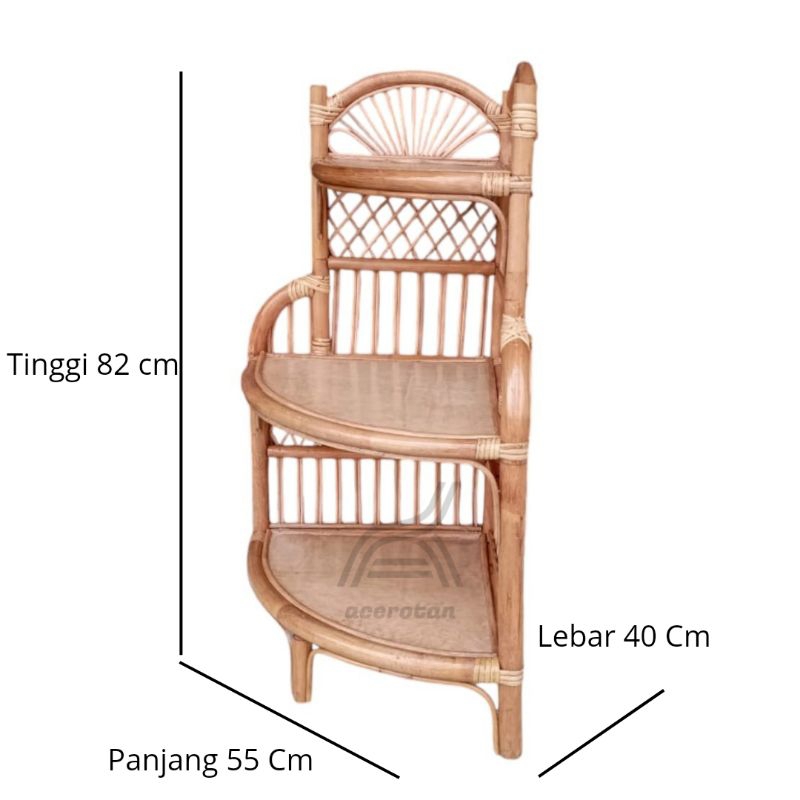 Jual Rak Rotan Sudut Susun/Rak Minimalis Serbaguna Rotan/Rak Buku ...