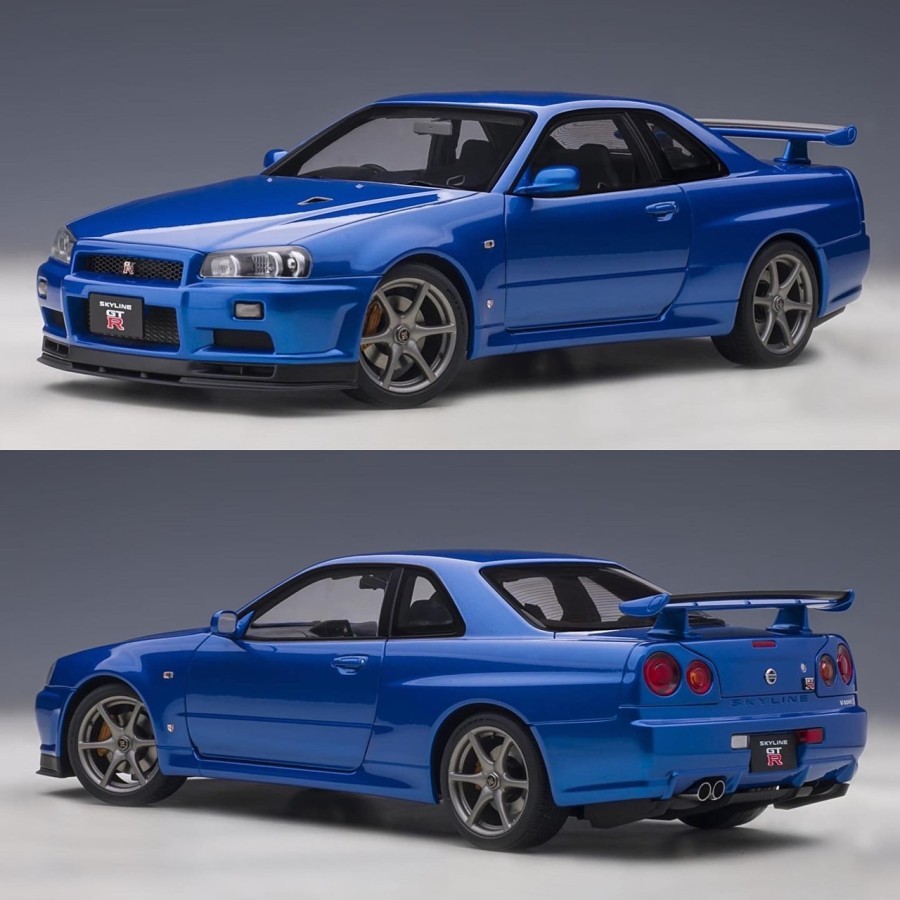 Jual AUTOart 1:18 Nissan Skyline GT-R R34 V-spec II (Bayside Blue) | Shopee Indonesia