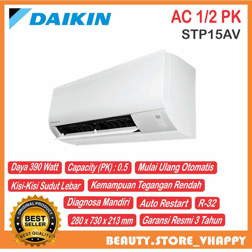 Jual AC DAIKIN 1/2 PK Breeze STP15AV R32 Garansi Resmi | Shopee Indonesia