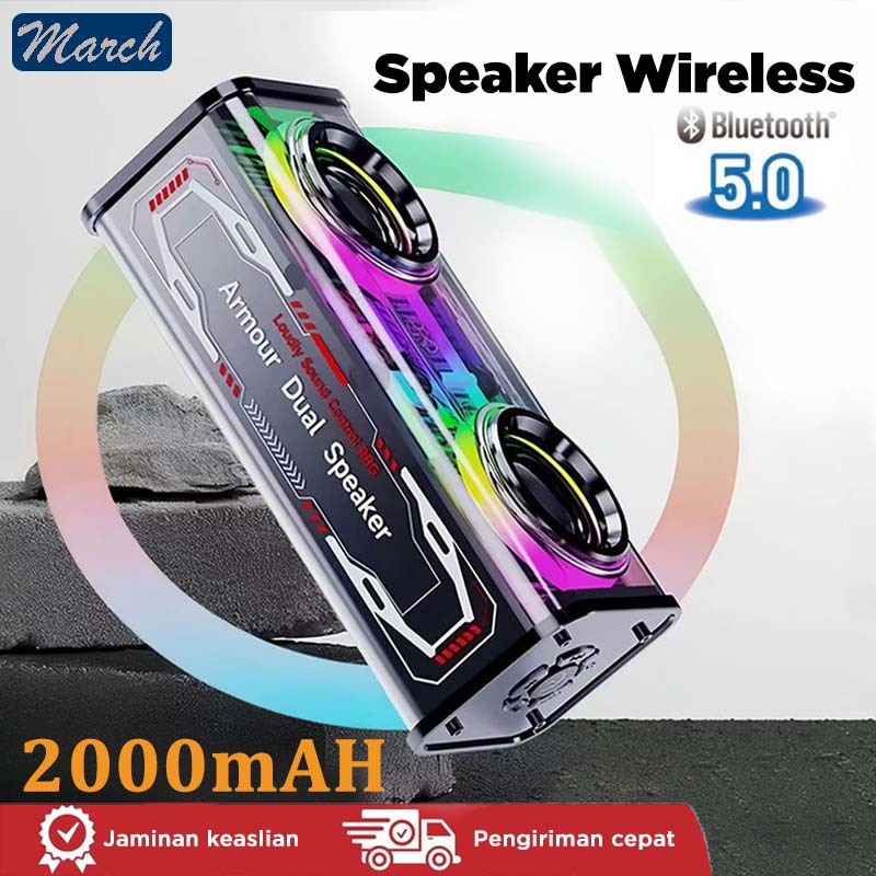 Jual Bluetooth Speaker Wireless Mecha Cyberpunk Subwoofer Baja Kecil Transparan Audio Portabel ...
