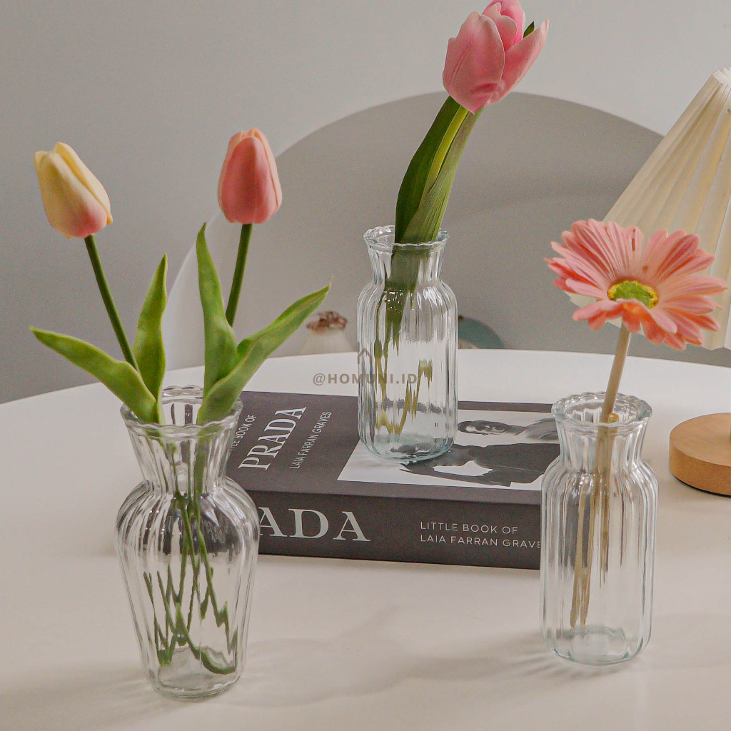 Jual Vas Bunga Jade Kaca Estetik/Nordic Glass Bottle Vase Flower ...
