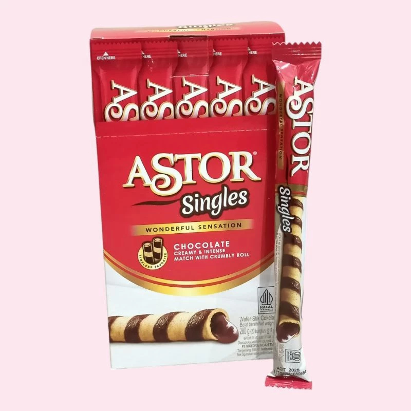 Jual Astor SINGLES Chocolate 1 BOX isi 20 PCS | Astor Coklat Cokelat ...