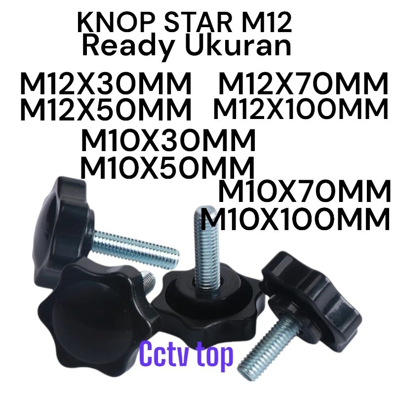 Jual BAUT KNOP STAR M12 X 30 50 70 100MM/ KNOP STAR M12 | Shopee Indonesia