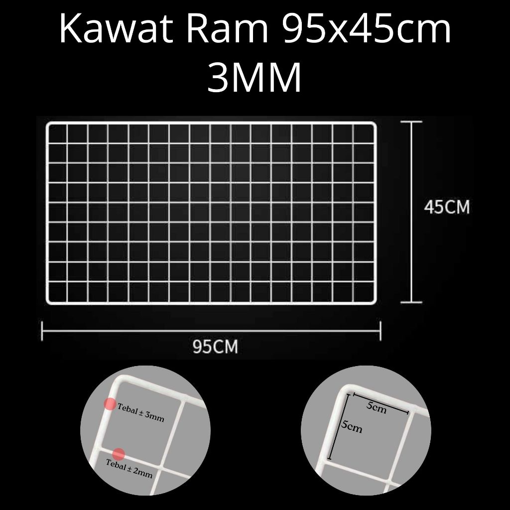 Jual Kawat Ram 95x45 Cm 3mm - Rak Display Aksesoris HP - Rak Gantung ...