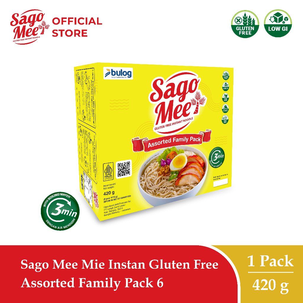 Jual Sago Mee Gluten Free Mie Instan Assorted Family Pack 6 | Shopee ...